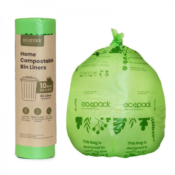 Ecopack Compostable Bin Liner 80L X10 | Products | Waikato Cleaning ...